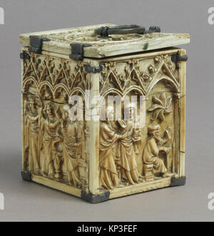 Decorative box illustrating scenes from the infancy of Christ ...