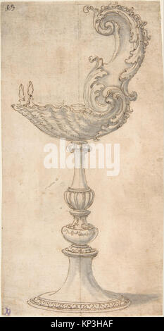 A cup or reliquary design with shell and S-volute motifs, combining ...
