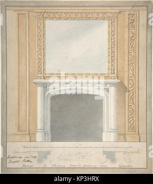 Design for a Chimney Piece in a "Jacobethan" style, for the Drawingroom ...