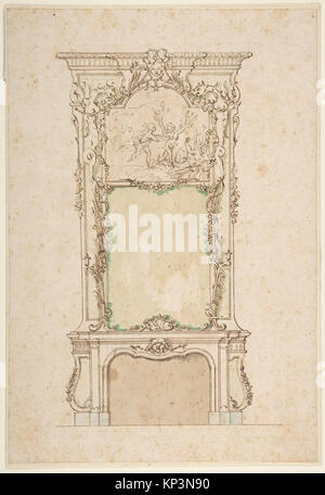 An 18th-century British design for a chimney piece, illustrating ...
