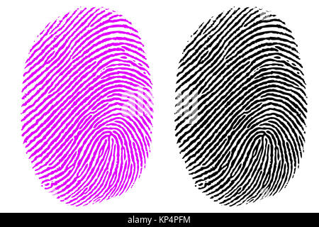illustration of thumb impression on white background Stock Photo - Alamy