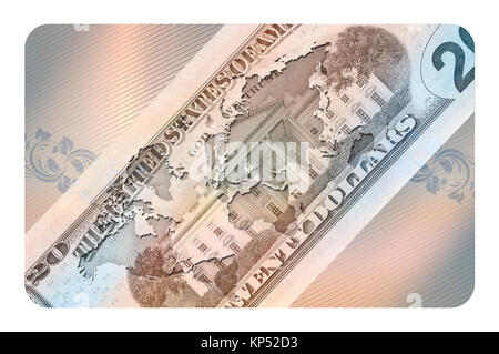 Futuristic background with american banknote and world map for the ...