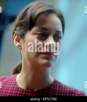 (L-R) Luc Jacquet and Marion Cotillard attend the official launch of ...