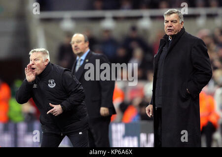 Everton manager Sam Allardyce (right) and assistant manager Sammy Lee ...