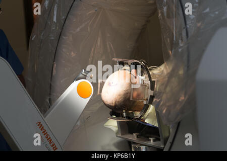 Deep brain stimulation surgery. Surgical tools and stereotactic frame ...