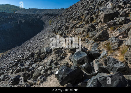 Pumice and obsidian along the Big Obsidian Flow Trail in Newberry ...
