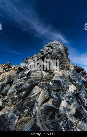 Obsidian rock along the Big Obsidian Flow Trail in Newberry National ...