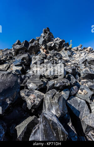along the Big Obsidian Flow Trail in Newberry National Volcanic ...