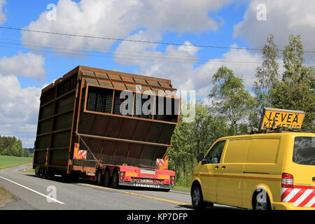 Abnormal load wide load escort vehicle warning on coming traffic with ...
