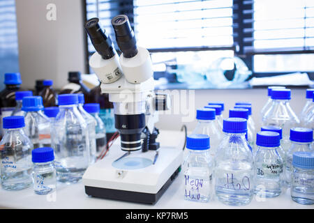 Chemistry lab (shallow DOF; color toned image Stock Photo - Alamy