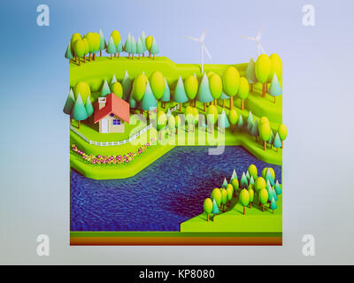 green earth concept in isometric view Stock Photo - Alamy