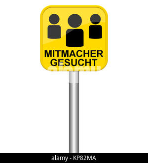 yellow sign showing wanted Stock Photo - Alamy