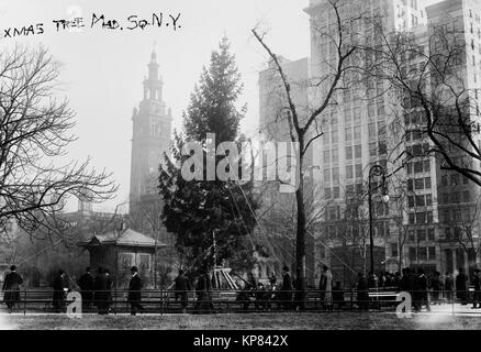 Madison Square Park after a winter storm: park employee removing snow ...