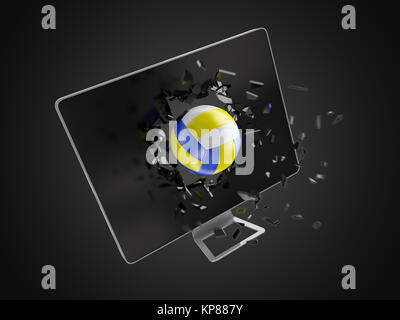 volleyball destroy computer screen Stock Photo - Alamy