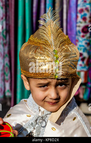 Young Uzbek child in traditional costume Samarkand Uzbekistan Stock ...