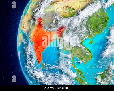 Map of India as seen from space on planet Earth. 3D illustration ...