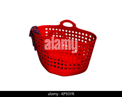 optional red plastic laundry basket Stock Photo - Alamy