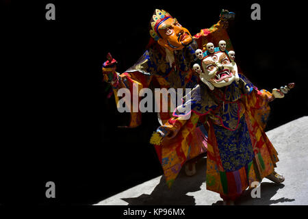 Cham dance with masked lamas in Lamayuru Monastery, Ladakh, Khalatse ...