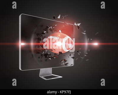 football destroy computer screen Stock Photo - Alamy