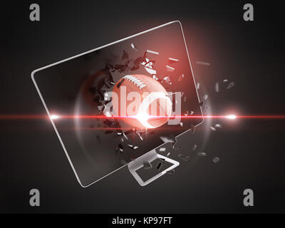 football destroy computer screen Stock Photo - Alamy