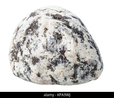 pebble from diorite rock natural mineral stone isolated on white ...