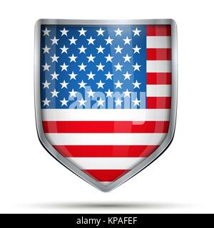 shield with usa flag Stock Vector Image & Art - Alamy