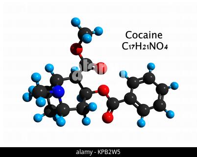 Cocaine stimulant drug molecule. Used as salt or as free base (crack ...