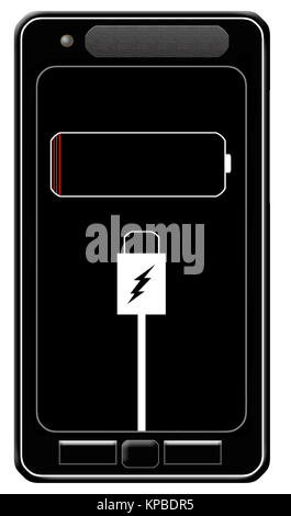 A cell phone with a dying battery is the subject of this illustration ...