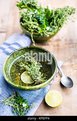 Thyme infusion Thymus vulgaris Stock Photo - Alamy