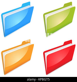 Realistic folders vector icons - EPS 10 Stock Photo - Alamy