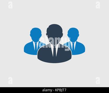 Corporate Team Icon. Black on Orange Background. Vector Illustration ...