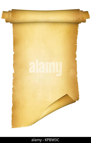 Medieval parchment on a white background. Old paper texture Stock Photo ...
