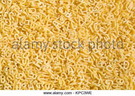 Texture of raw alphabet abc letter pasta Stock Photo: 330489294 - Alamy