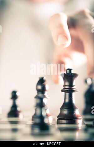 chess player plays at the chessboard Stock Photo - Alamy