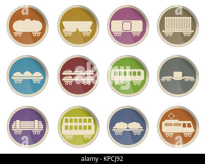 rail-freight traffic icons Stock Photo - Alamy