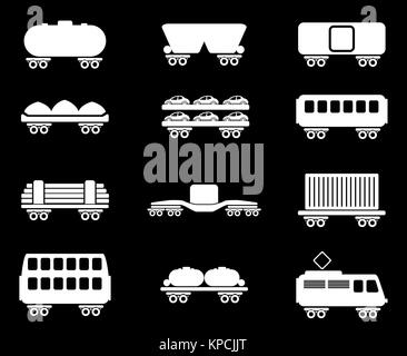rail-freight traffic icons Stock Photo - Alamy