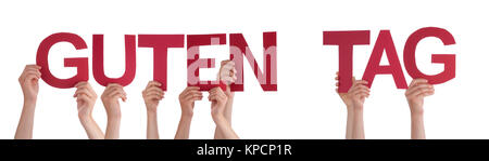 Guten Tag. Word hello, good day in German. Fashionable calligraphy ...