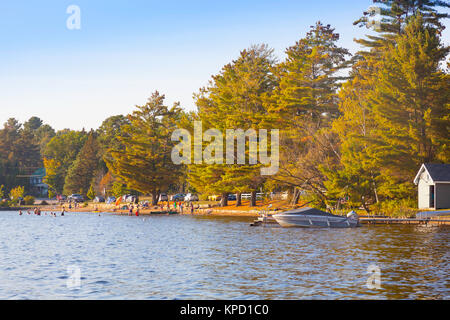Canada,Ontario,Huntsville,Dwight, Dwight Beach sommer playground in ...