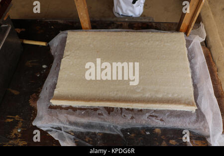 Hand made fresh hemp paper Stock Photo - Alamy