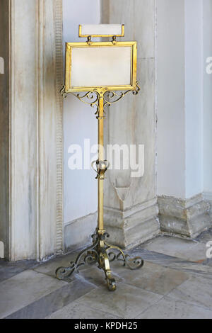 Self Standing Information Board With Gold Frame Stock Photo - Alamy