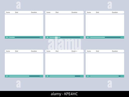 6 frame Animation Storyboard template Stock Photo - Alamy