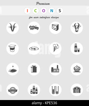 Milk industry icons set Stock Photo - Alamy