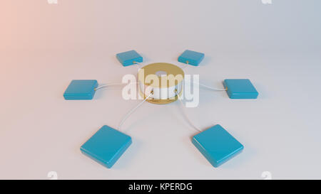 Data network with blue indicators Stock Photo - Alamy