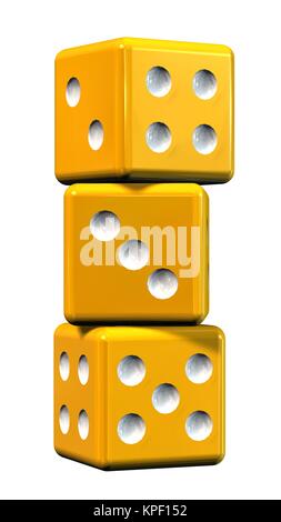 Three yellow cubes - separated on white background Stock Photo - Alamy