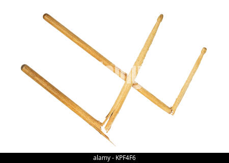 Broken sticks isolated on white background Stock Photo - Alamy