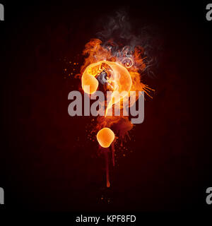 Fire Swirl Question Mark Stock Photo - Alamy