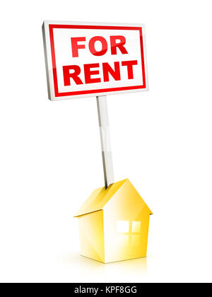 Real Estate Sign - For Rent. 2D artwork, computer design Stock Photo ...