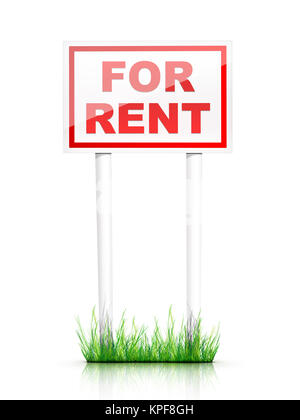 Real Estate Sign - For Rent. 2D artwork, computer design Stock Photo ...