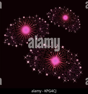 Set of Pink Fireworks Stock Photo - Alamy