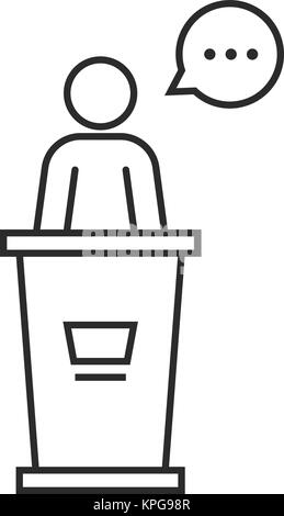 tribune for interview line icon vector illustration Stock Vector Image ...